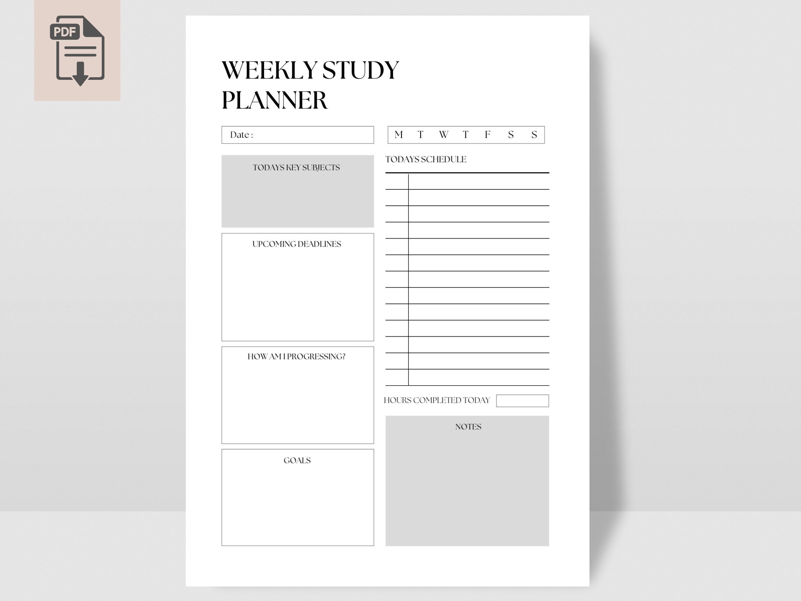 Weekly Study Planner | Printable Study Planner | Revision Planner ...