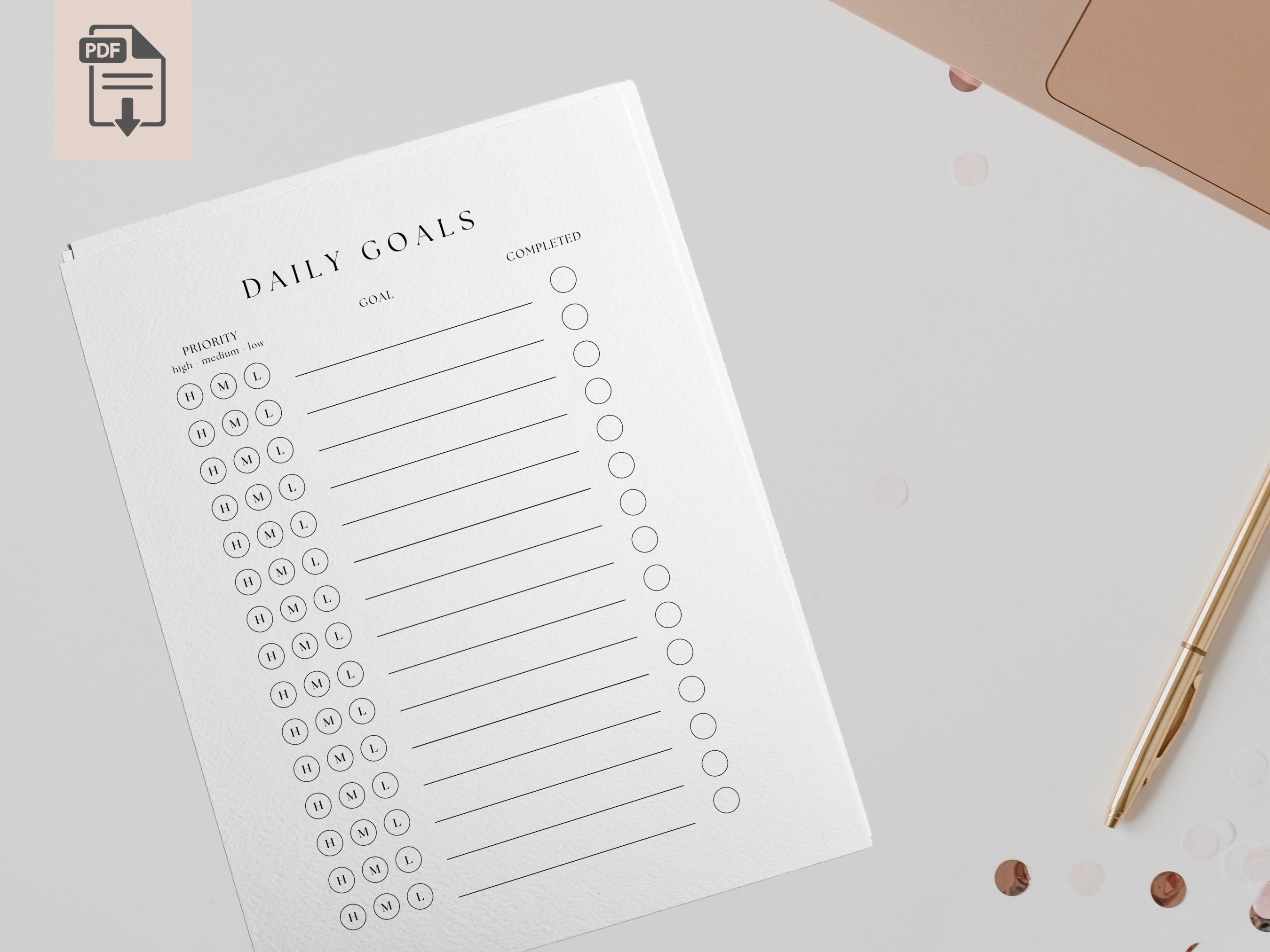 Goal Checklist Daily Goal Checklist Weekly Goal Checklist Daily ...