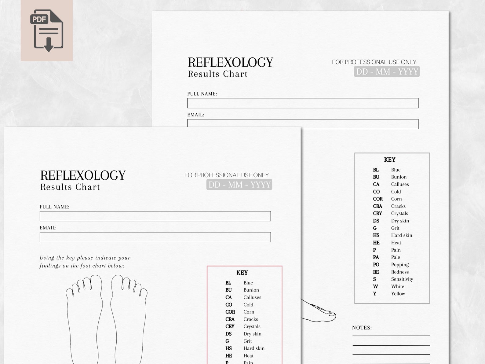 Reflexology Printable Foot Chart Form | Reflexologist Foot Chart | Spa ...