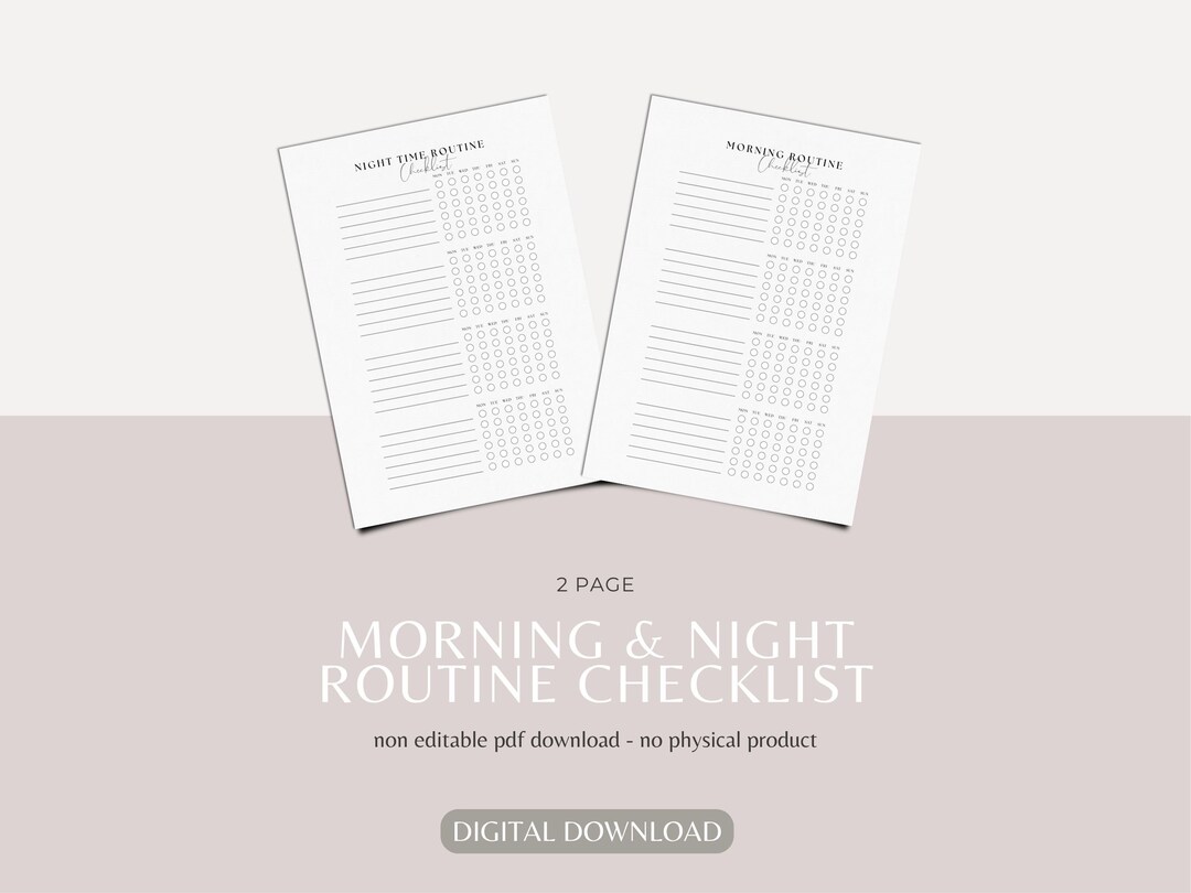 Morning and Night-time Routine Checklist | Morning Routine | Night-time ...