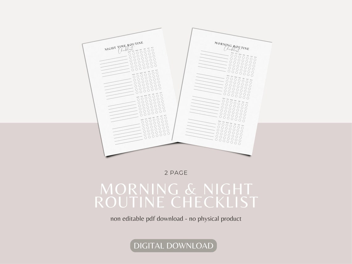 Morning and Night-time Routine Checklist Morning Routine Night-time ...