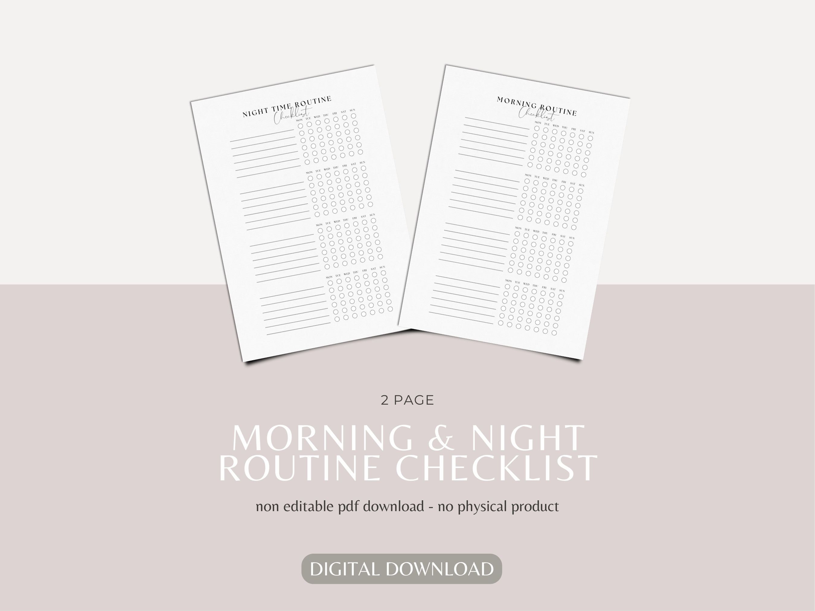 Morning and Night-time Routine Checklist | Morning Routine | Night-time ...