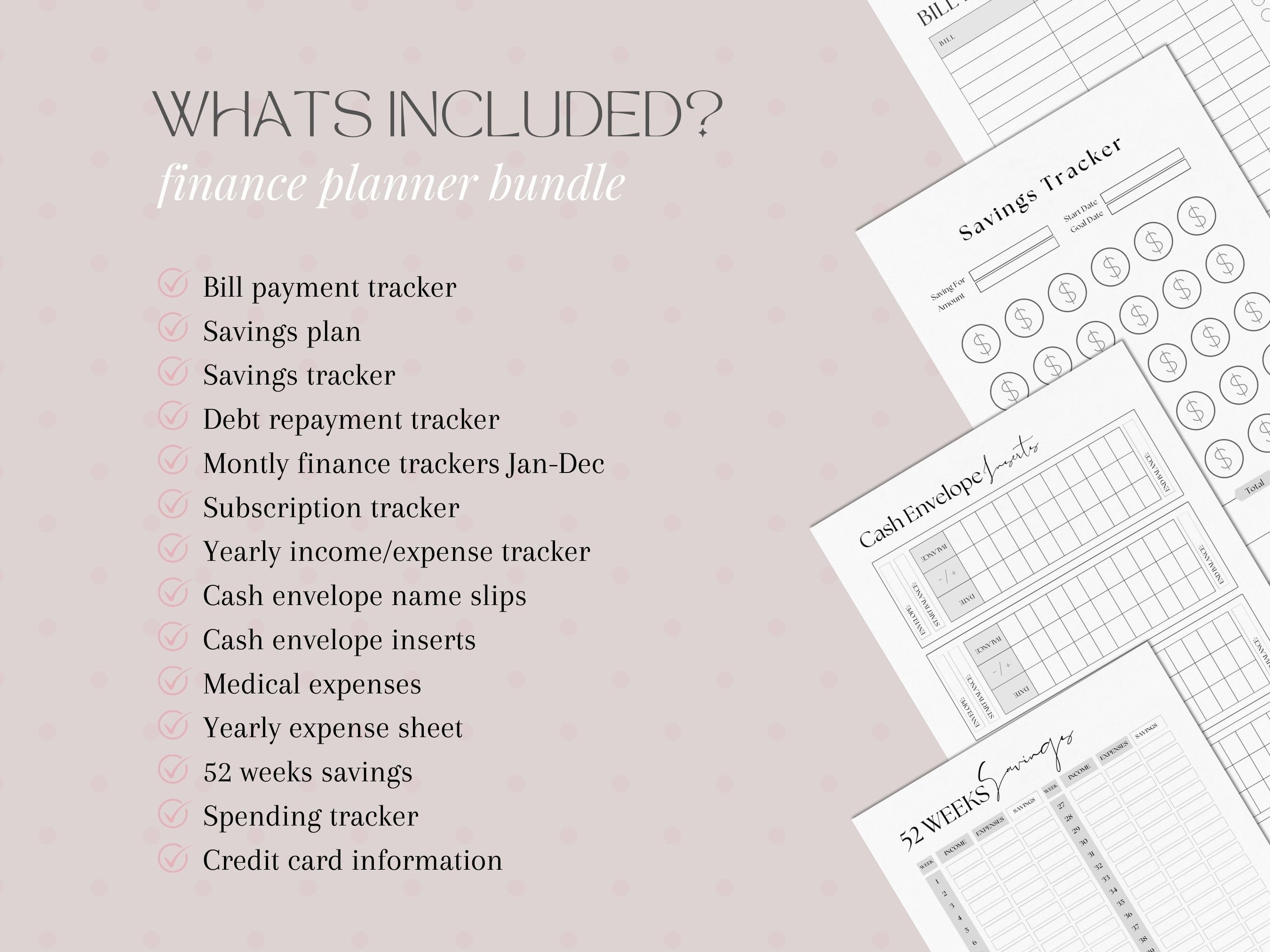 Financial Planner Bundle Printable Financial Planner Financial Tracker ...