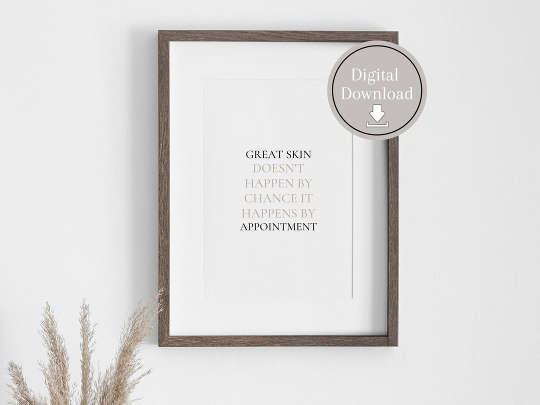 Skincare Wall Art Poster Digital Print | Skincare Quote Salon Decor ...
