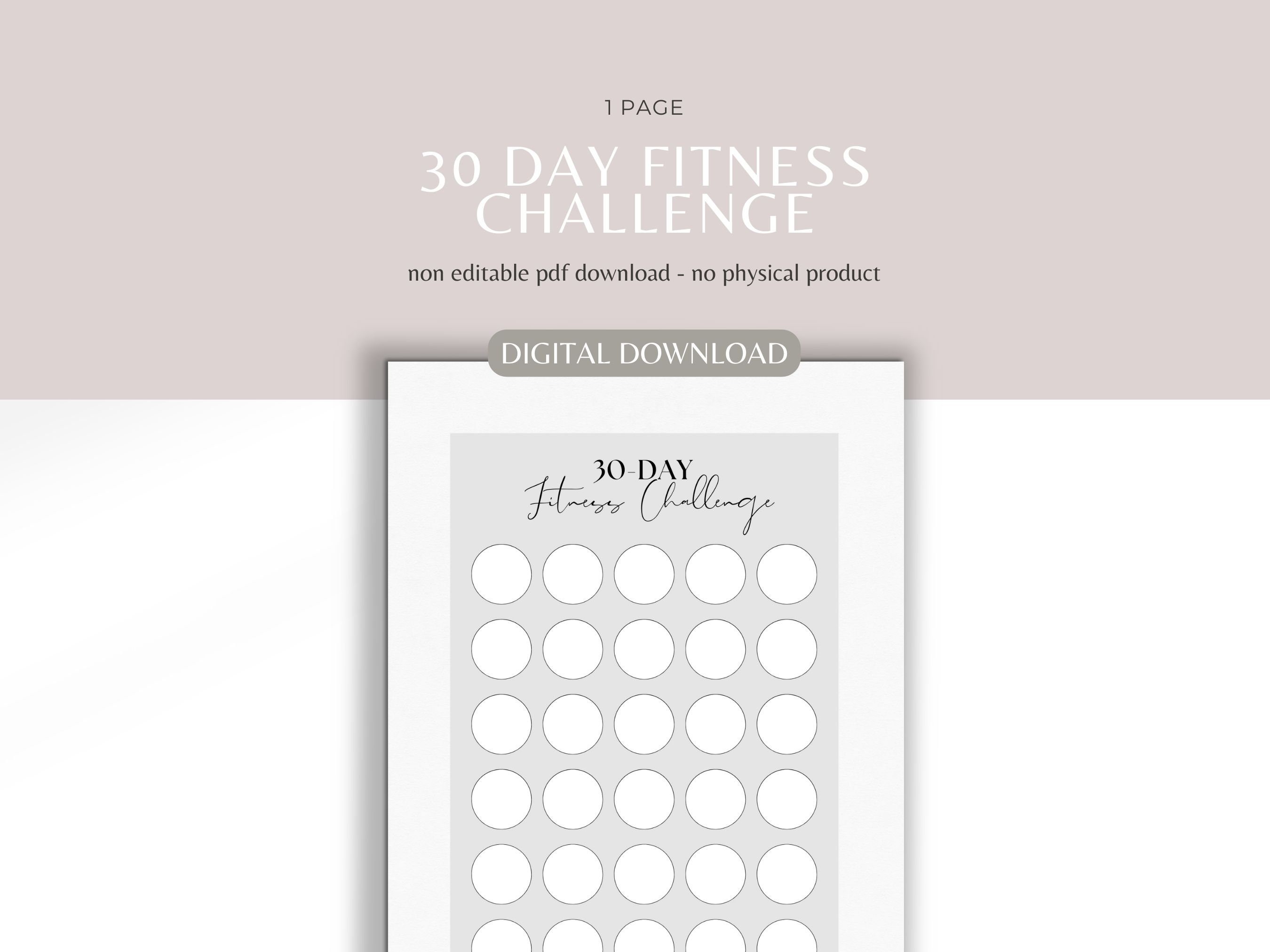 30 Day Fitness Challenge Fitness Gym Exercise Challenge - Etsy