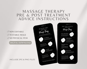 Massage Aftercare Card Template Massage Therapy Card - Etsy