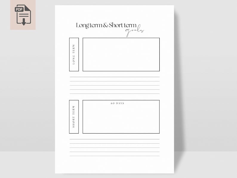 Goal Setting Printable Planners | Long and Short Term Goal Planning ...