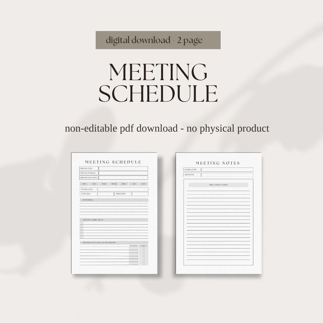 Meeting Schedule Notes | Meeting Schedule | Meeting Minutes | Business ...