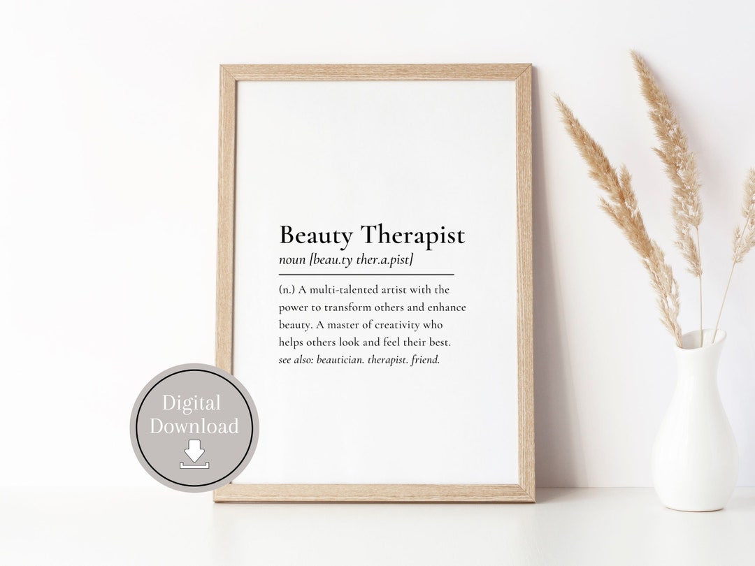 Beauty Therapist Definition Wall Art | Beautician Definition Wall Art ...