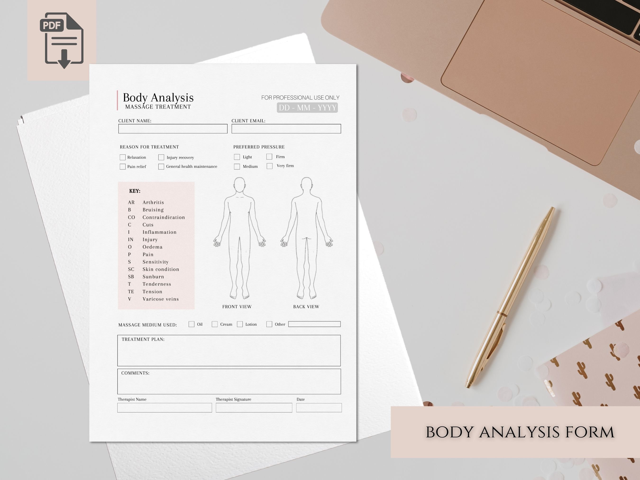 Massage Therapy Form Bundle Printable Business Salon Forms Spa Beauty Forms Massage Therapist ...