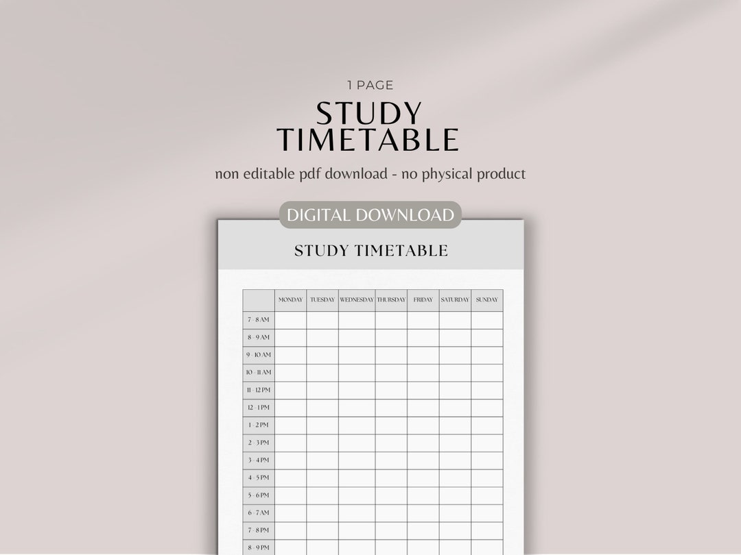 Study Printable Revision Planner | Printable Study Timetable | Homework ...