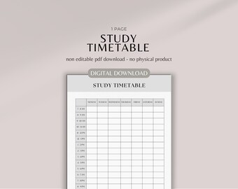 Class Schedule School Schedule Planner Minimalist Student - Etsy