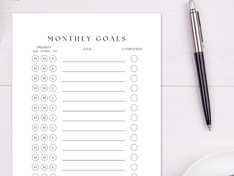 Goal Checklist Daily Goal Checklist Weekly Goal Checklist Daily ...