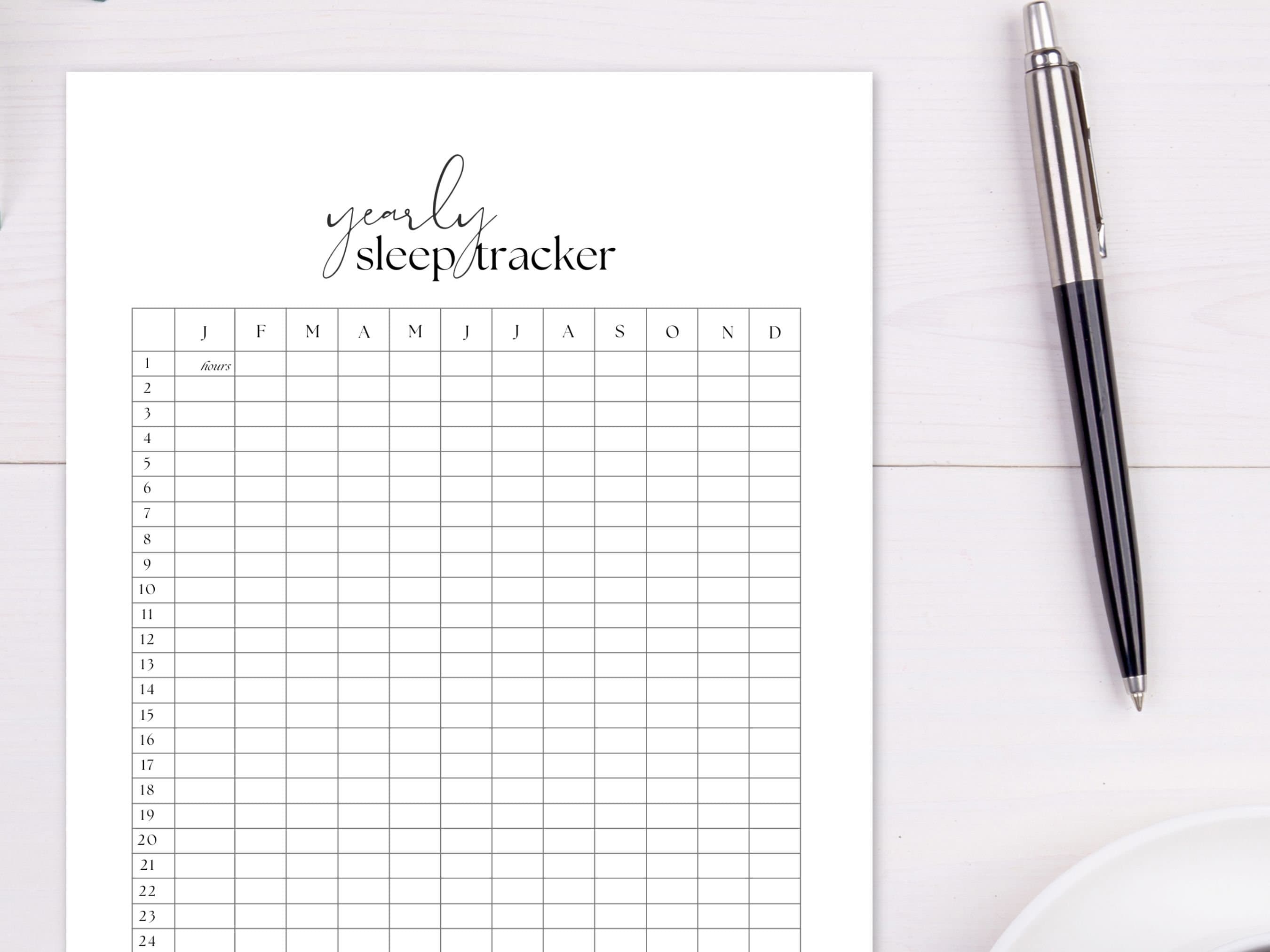 Sleep Tracker Yearly Sleep Tracker Sleep Record Improve - Etsy