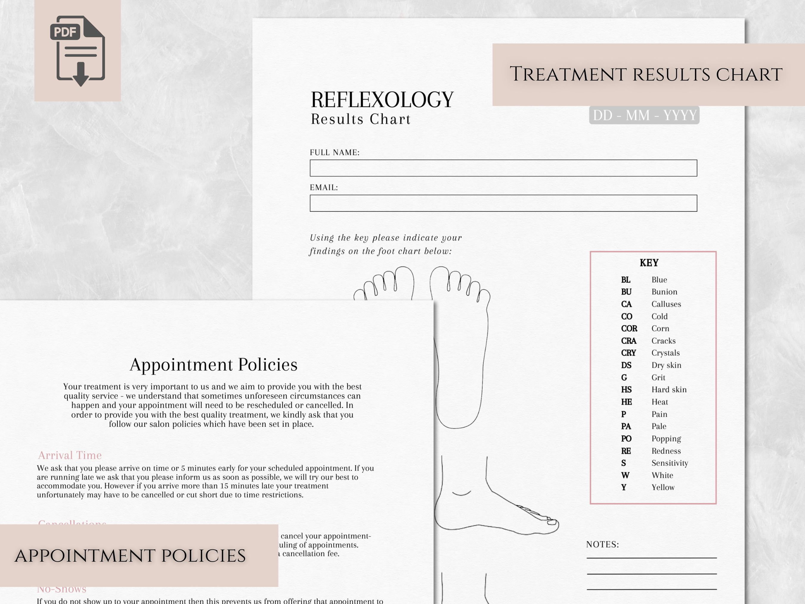 Reflexology Form Bundle | Salon Business Bundle Form | Digital Business ...