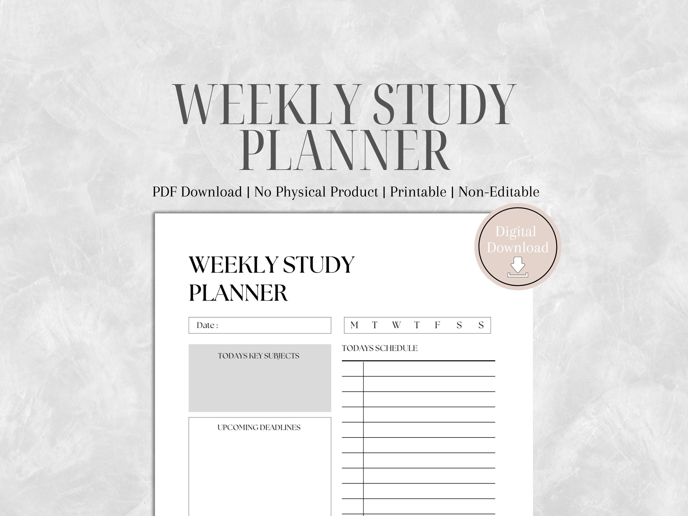 Weekly Study Planner Printable Study Planner Revision - Etsy UK