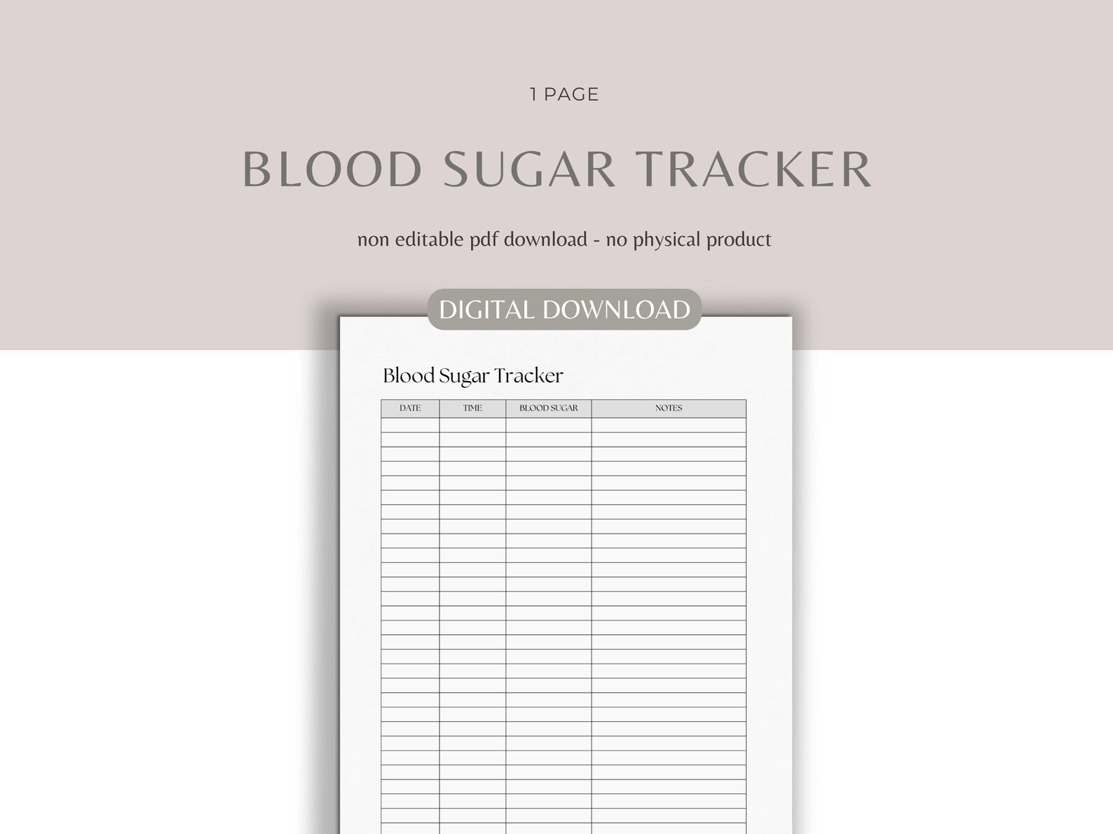 Blood Sugar Tracker Printable | Blood Sugar Monitor | Glucose Monitor ...
