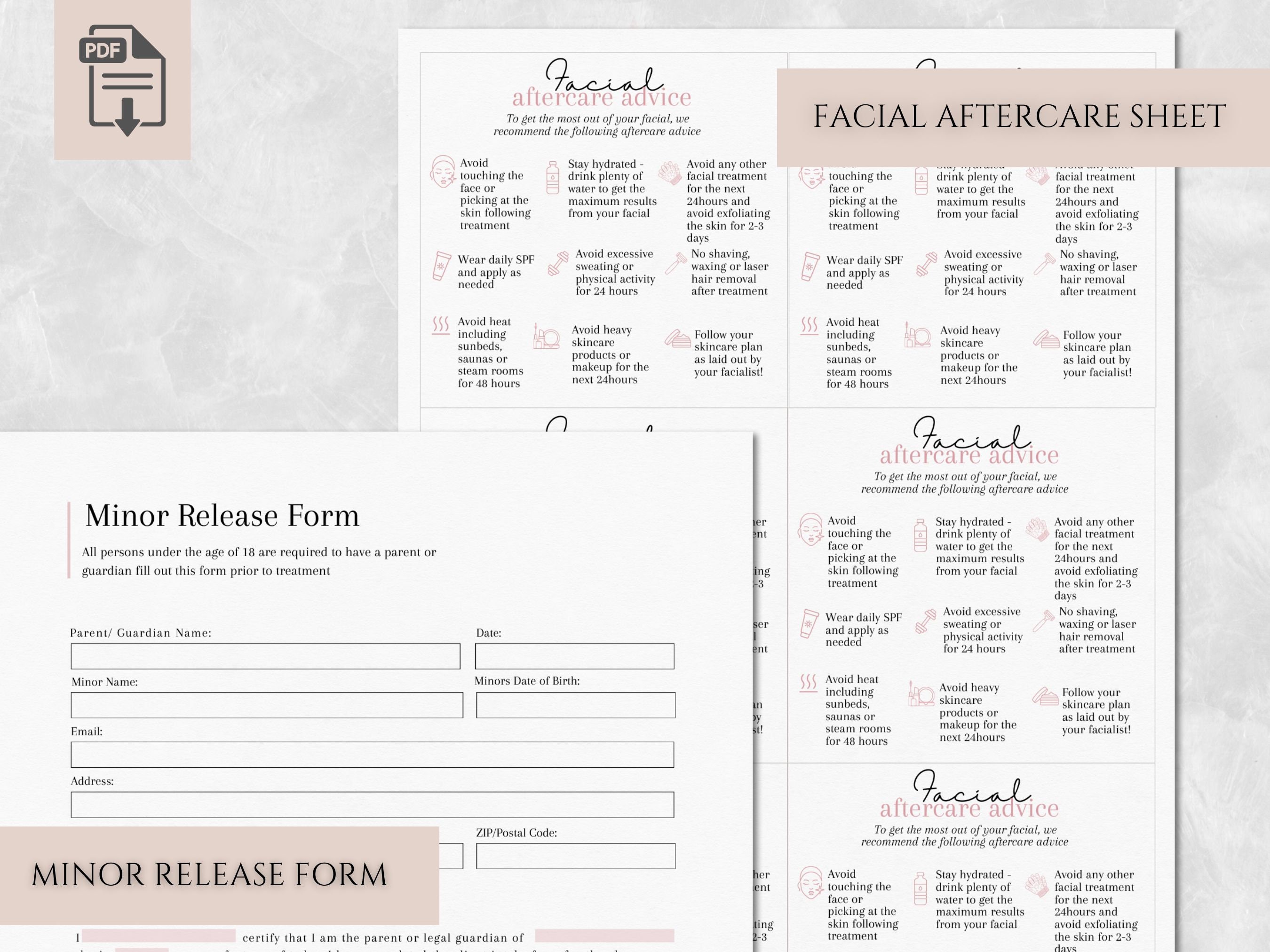 Facial Form Bundle Digital Facial Forms Salon Form Bundle - Etsy