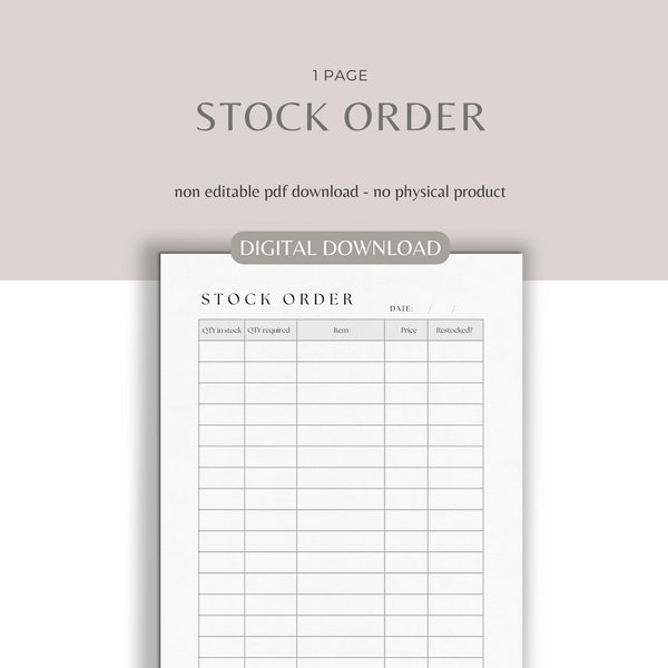 Inventory Sheet - Etsy