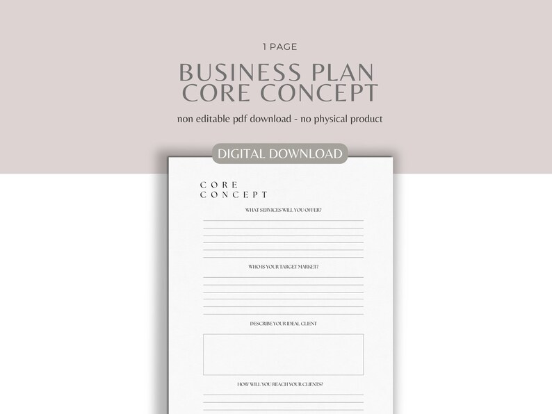 Business Plan Core Concept Business Plan Business Beauty Business ...