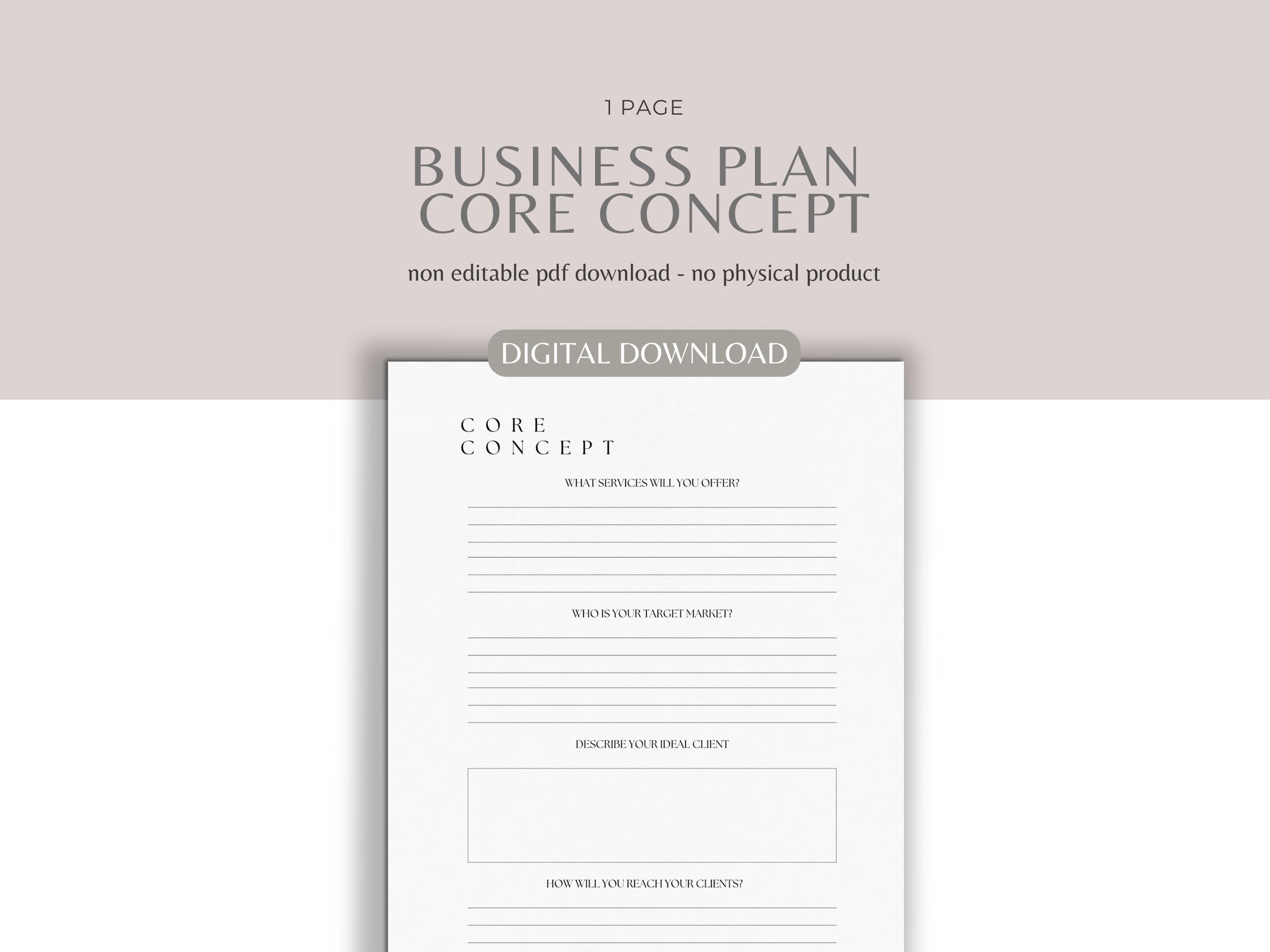 Business Plan Core Concept Business Plan Business Beauty Business ...