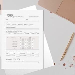 Facial Lifestyle Questionnaire | Facial Digital Client Intake Form ...