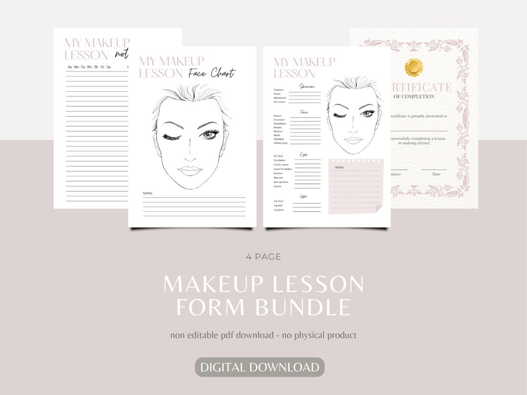Makeup Artist Lesson Bundle | Make up Artist Teaching Form | Makeup ...