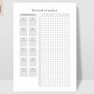 Period Tracker Record Printable Pdf | Period Journal | Cycle Tracker ...