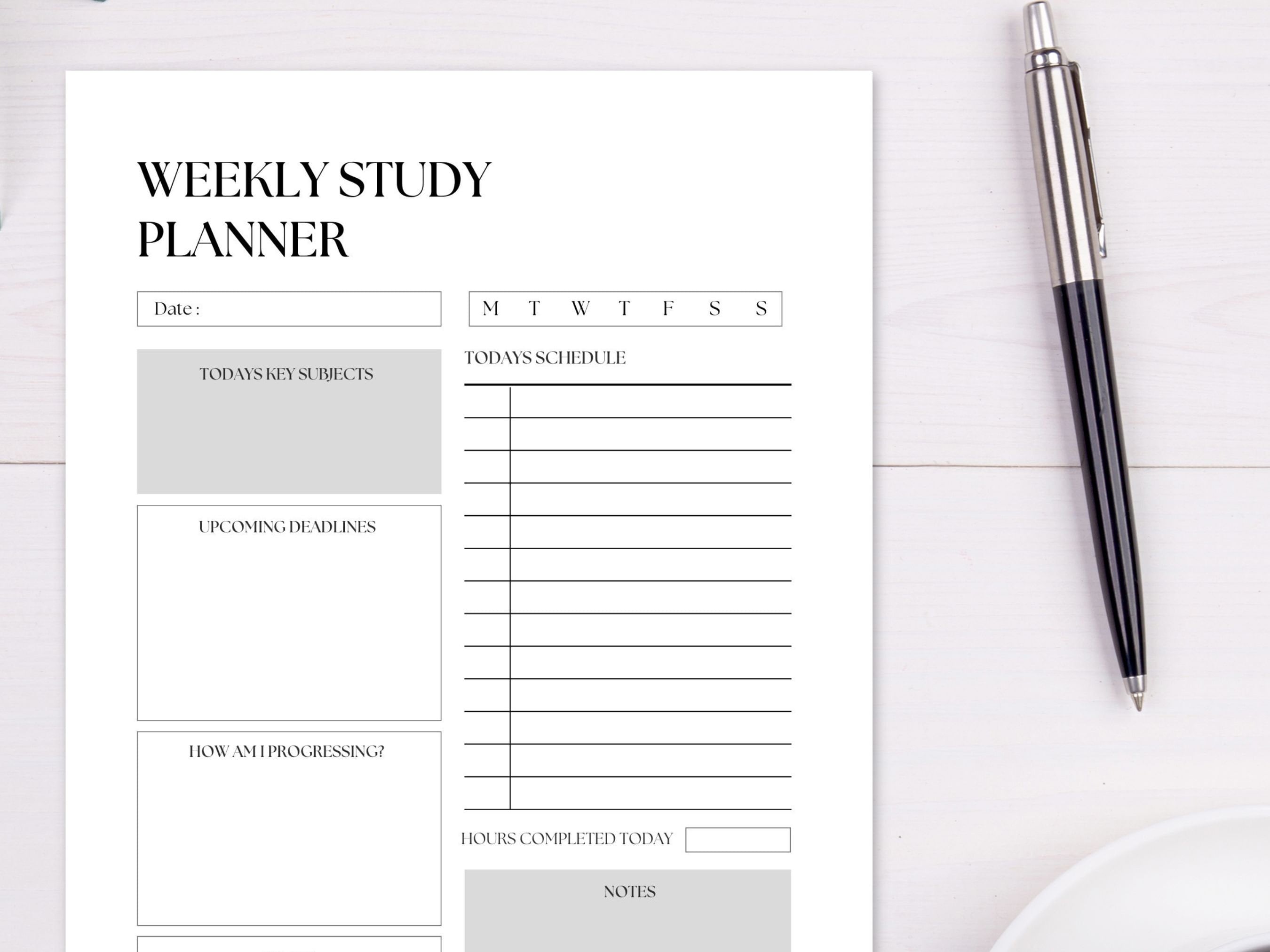 Weekly Study Planner Printable Study Planner Revision Planner Revision ...