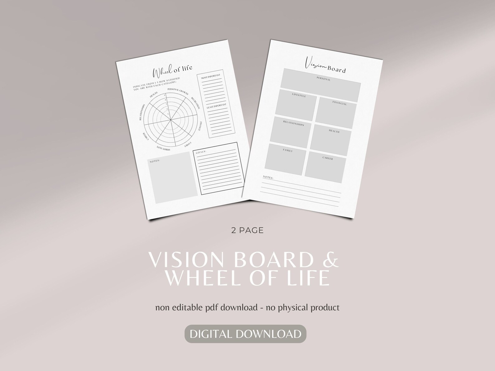 Wheel of Life Planner | Printable Wheel of Life | Printable Digital ...
