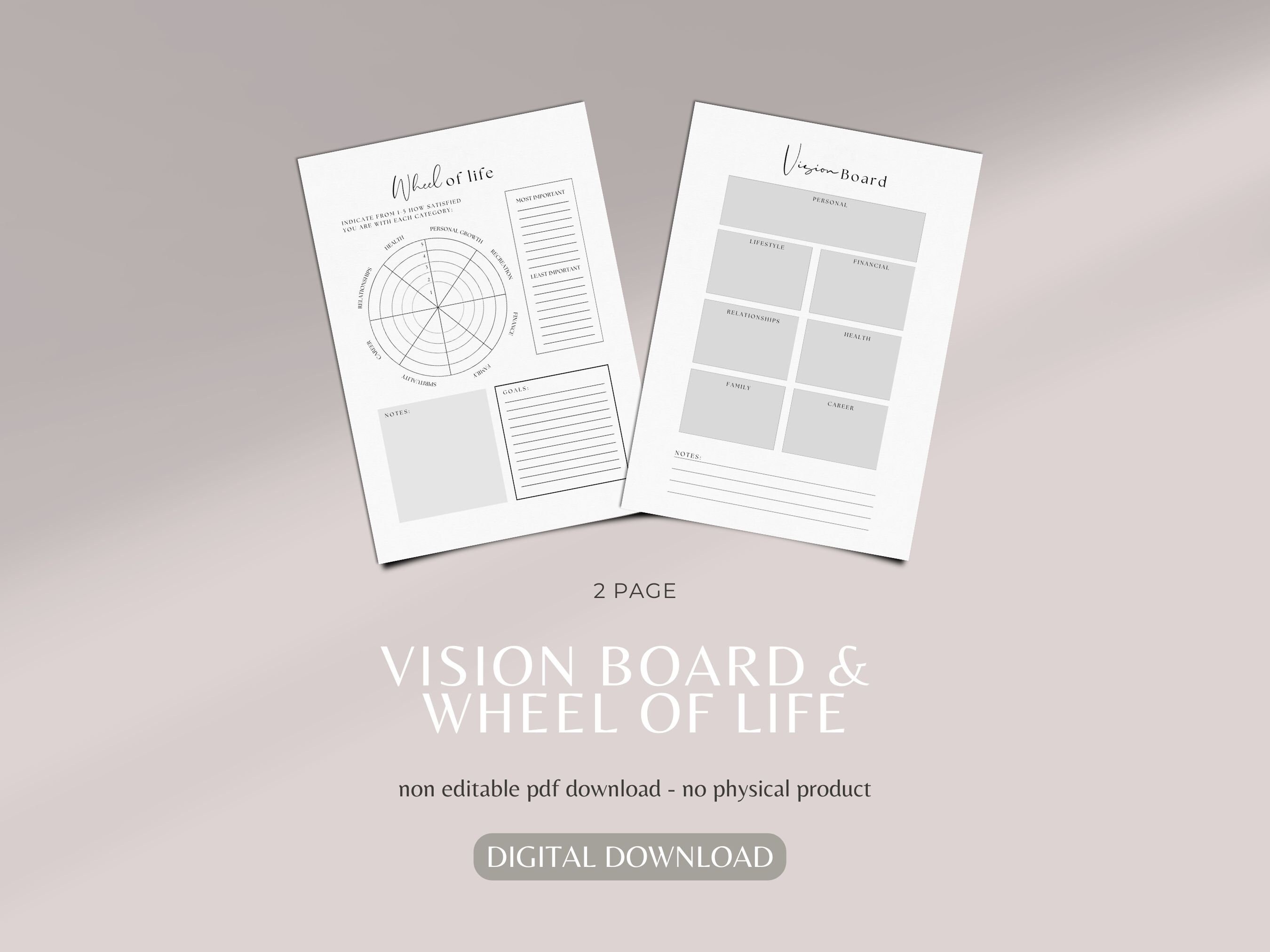 Wheel of Life Planner | Printable Wheel of Life | Printable Digital ...
