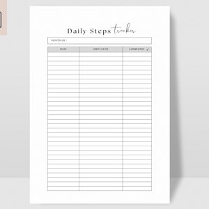 Daily Steps Tracker Printable Pdf | Steps Record | Daily Steps Log ...