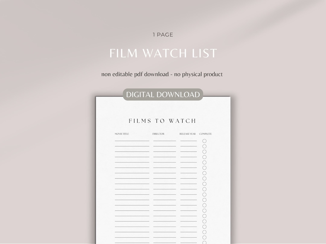 Film Watch List | Movie | Watch Movies | Movie Watching | Movie Tracker ...