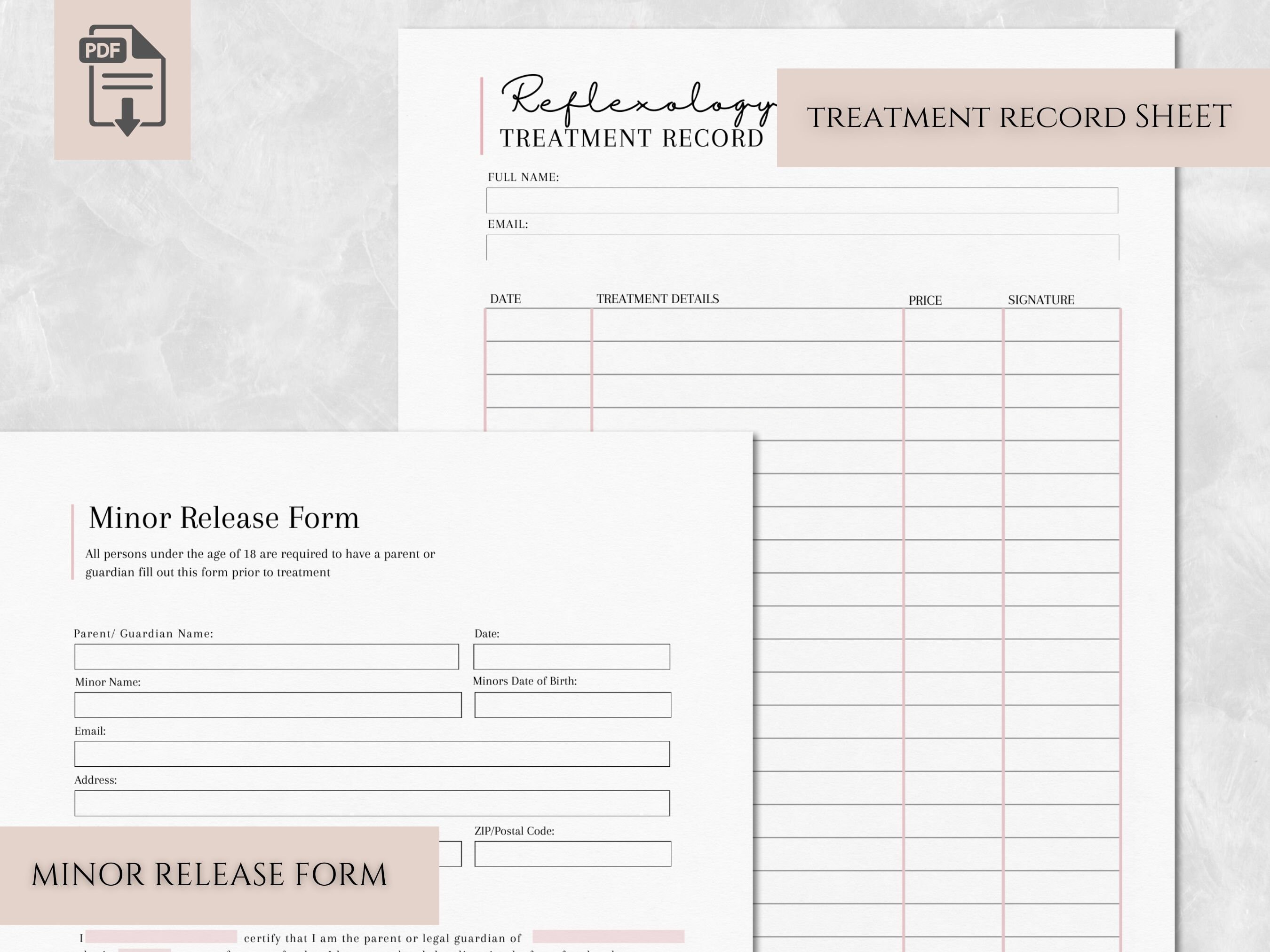 Reflexology Form Bundle | Salon Business Bundle Form | Digital Business ...