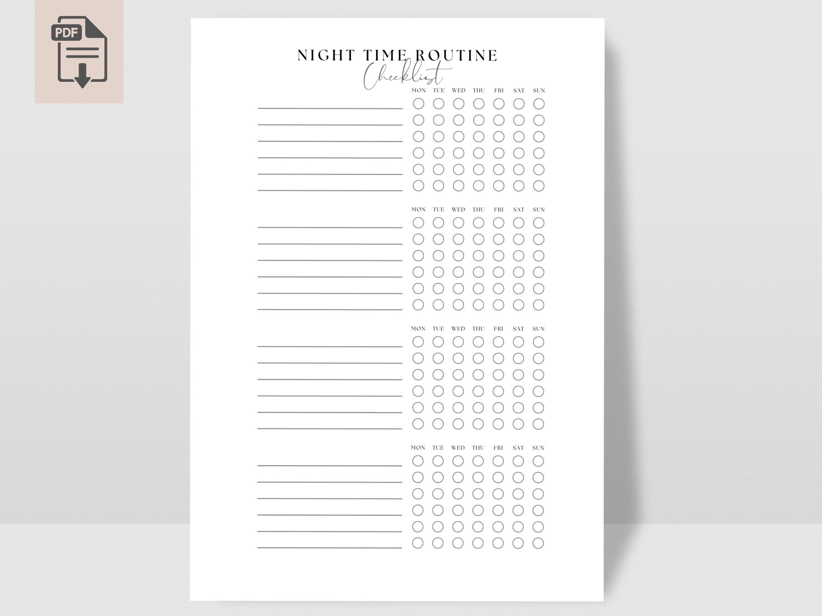 Morning and Night-time Routine Checklist | Morning Routine | Night-time ...