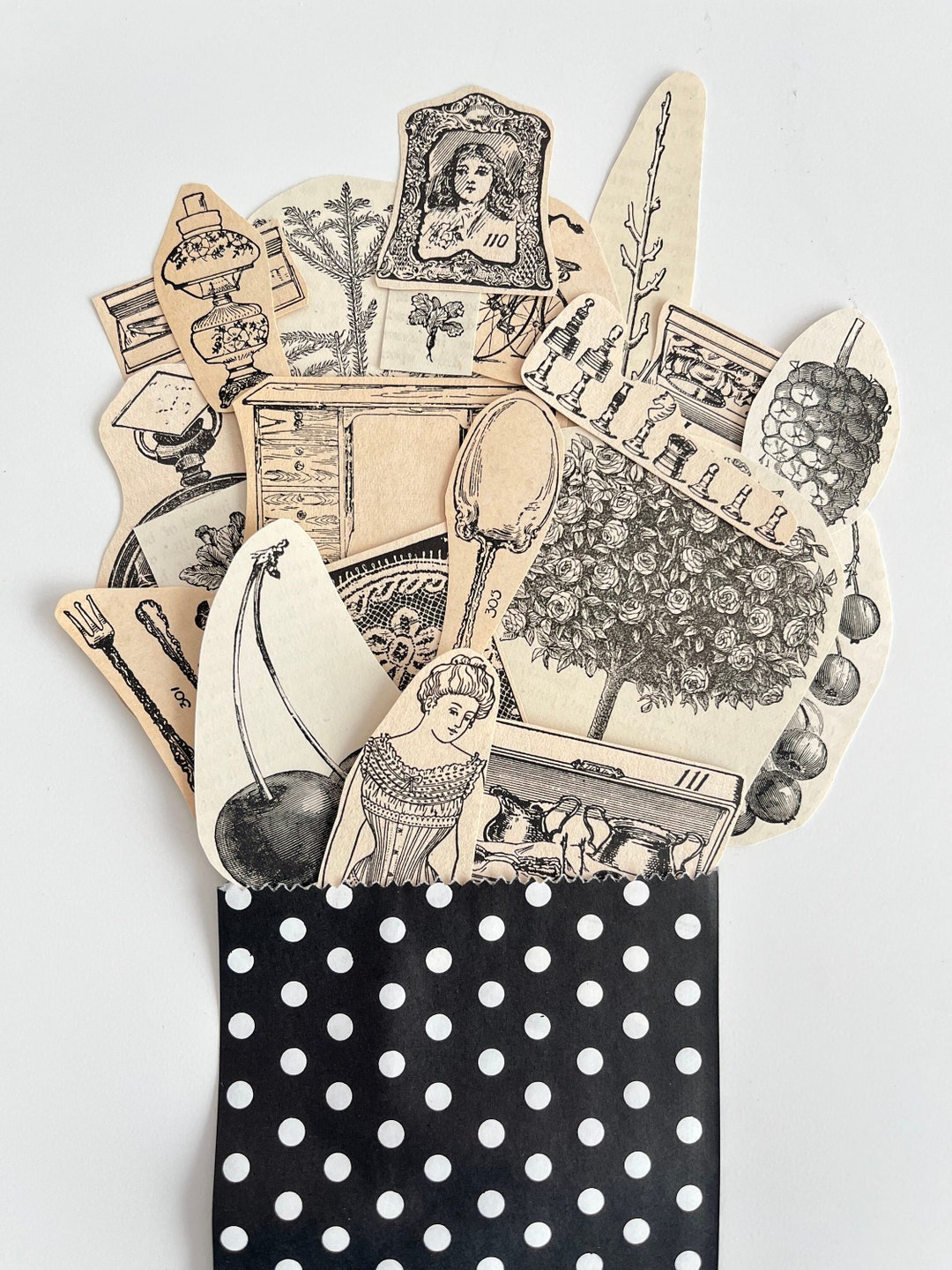 VINTAGE CUT OUTS | Junk Journal Pieces Antique Paper Collage Old Flower ...