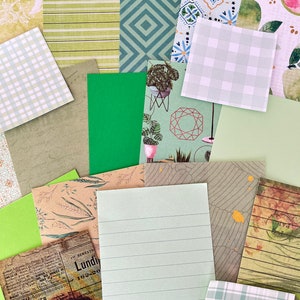 GREEN PAPER BUNDLE | Craft Paper Pack Junk Journal Materials Collage ...