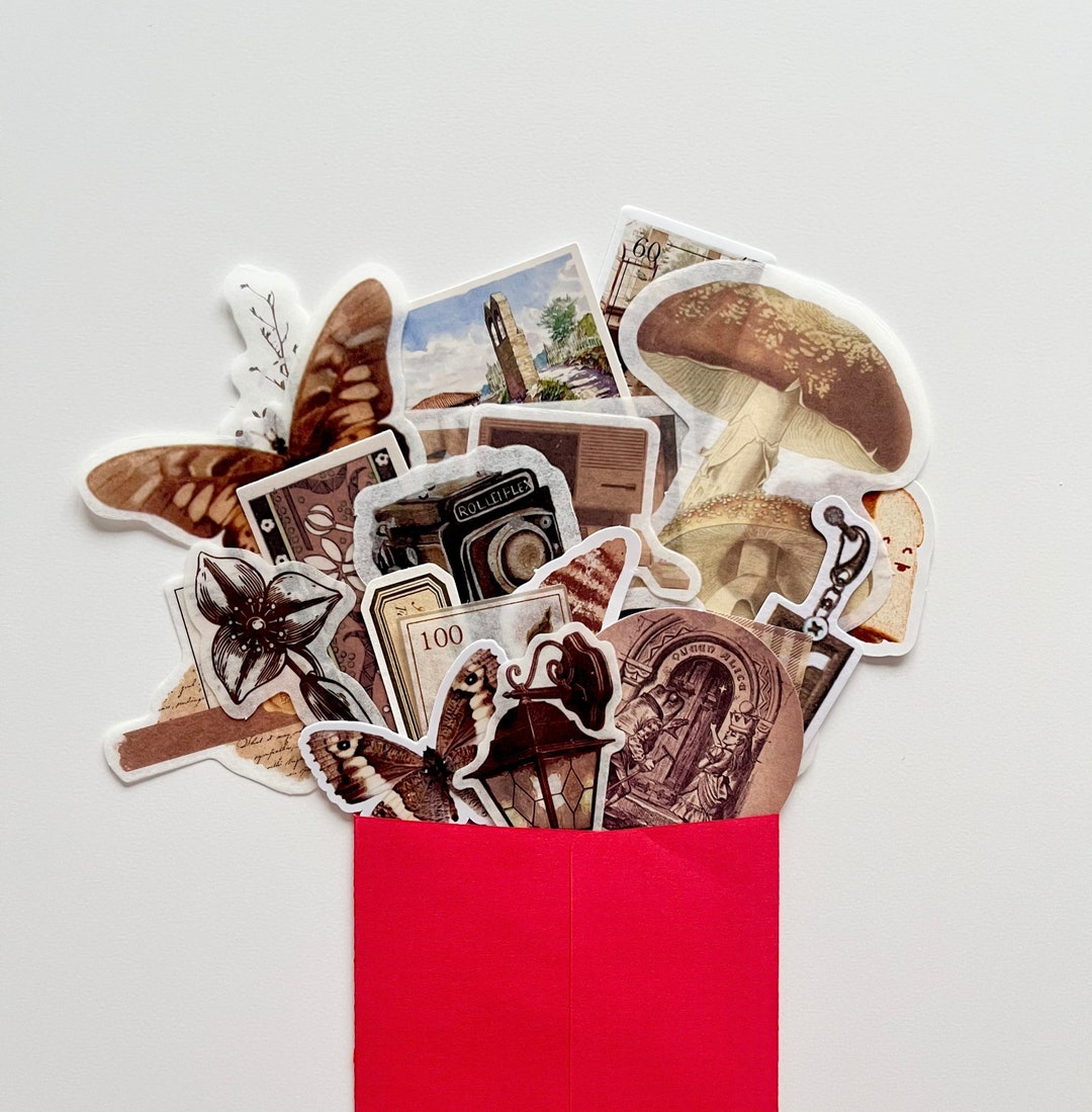BROWN STICKER PACK | Journal Sticker Kit Vintage Theme Embellishments ...