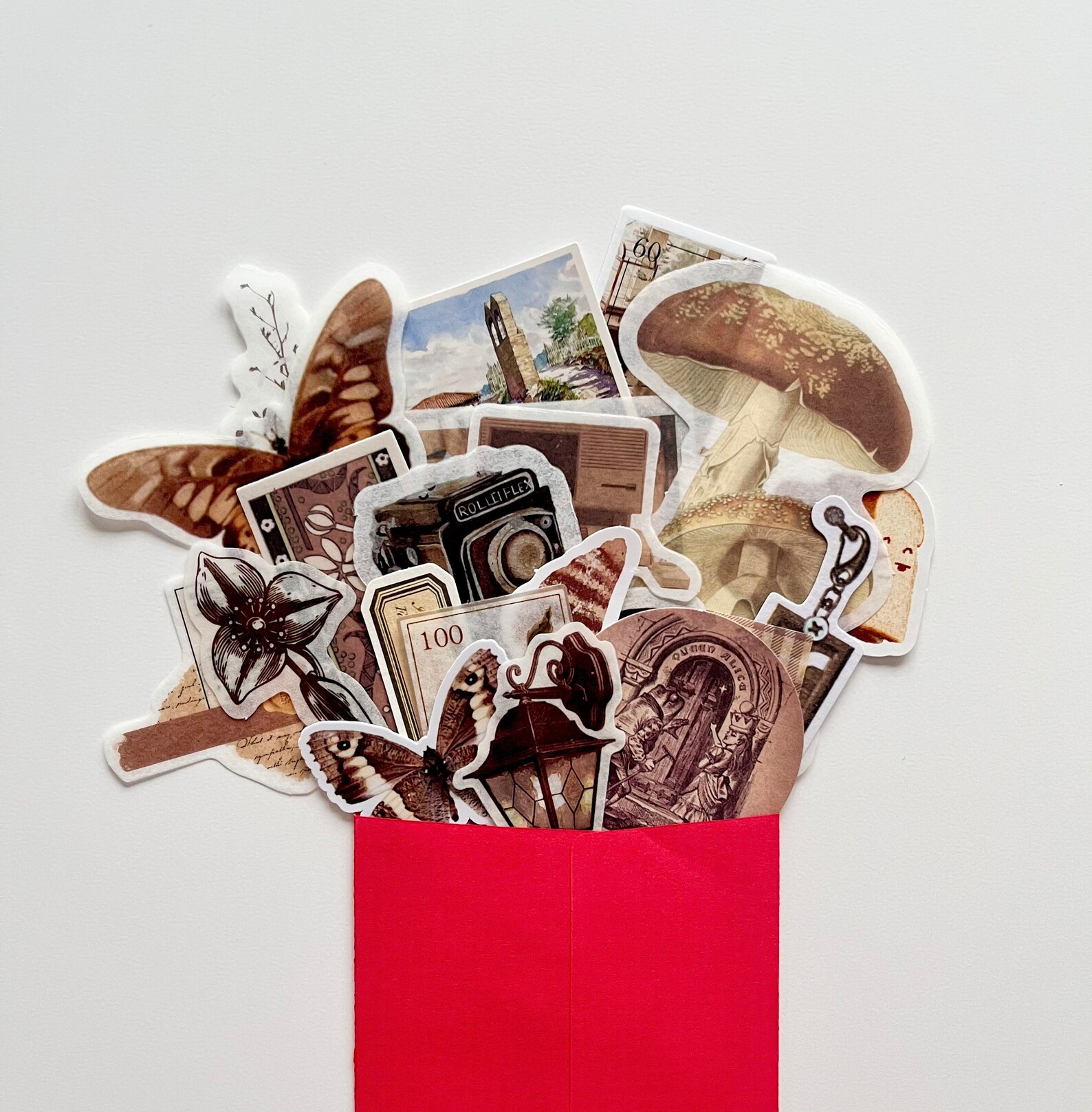 BROWN STICKER PACK | Journal Sticker Kit Vintage Theme Embellishments ...
