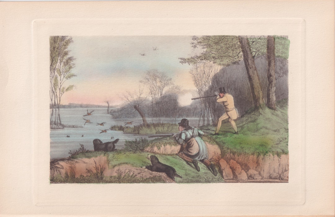 Victorian Men Bird Hunting With Dogs Antique Art Print - Etsy