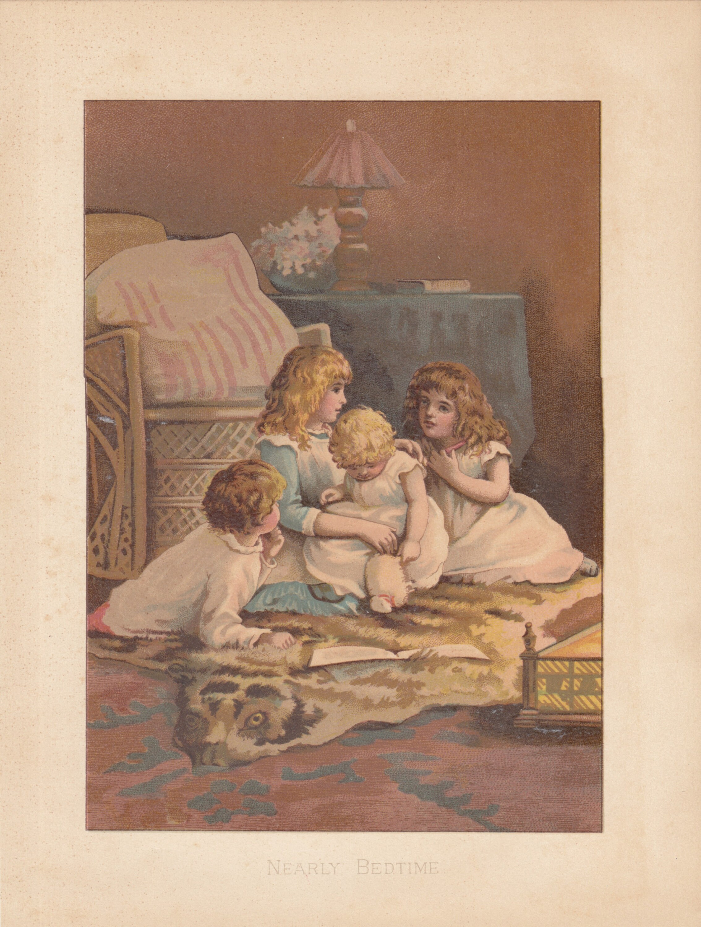 Victorian Children Playing Antique Lithograph 1887 - Etsy