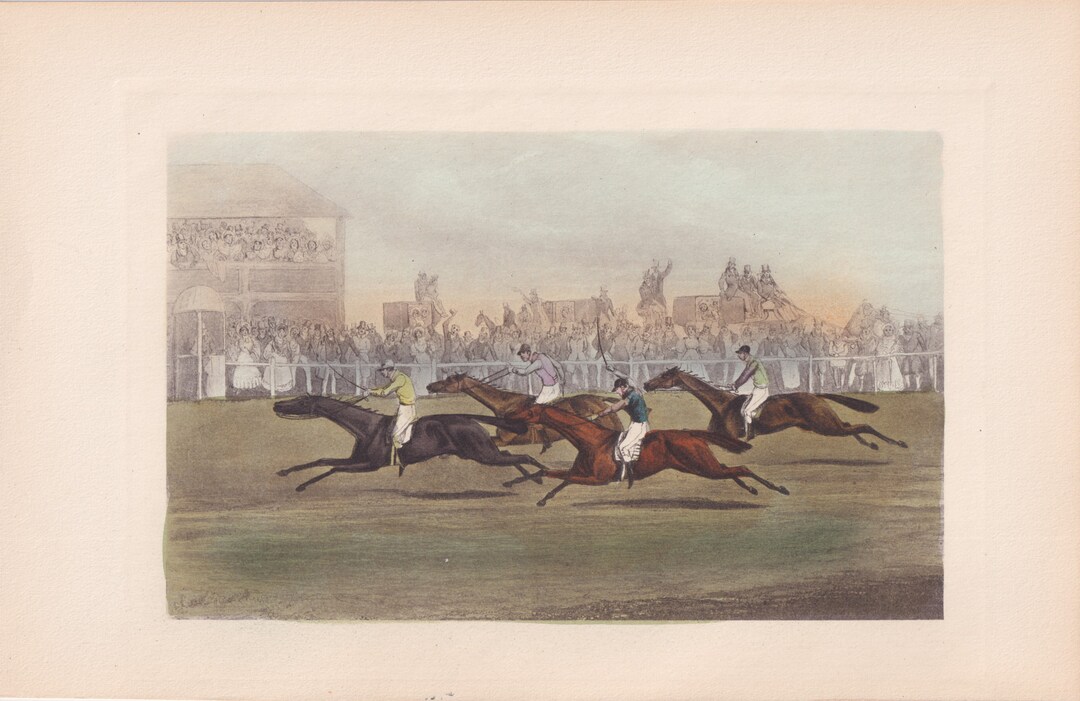 Early Horse Racing Jockeys Race for the Welter Stakes Thoroughbred ...