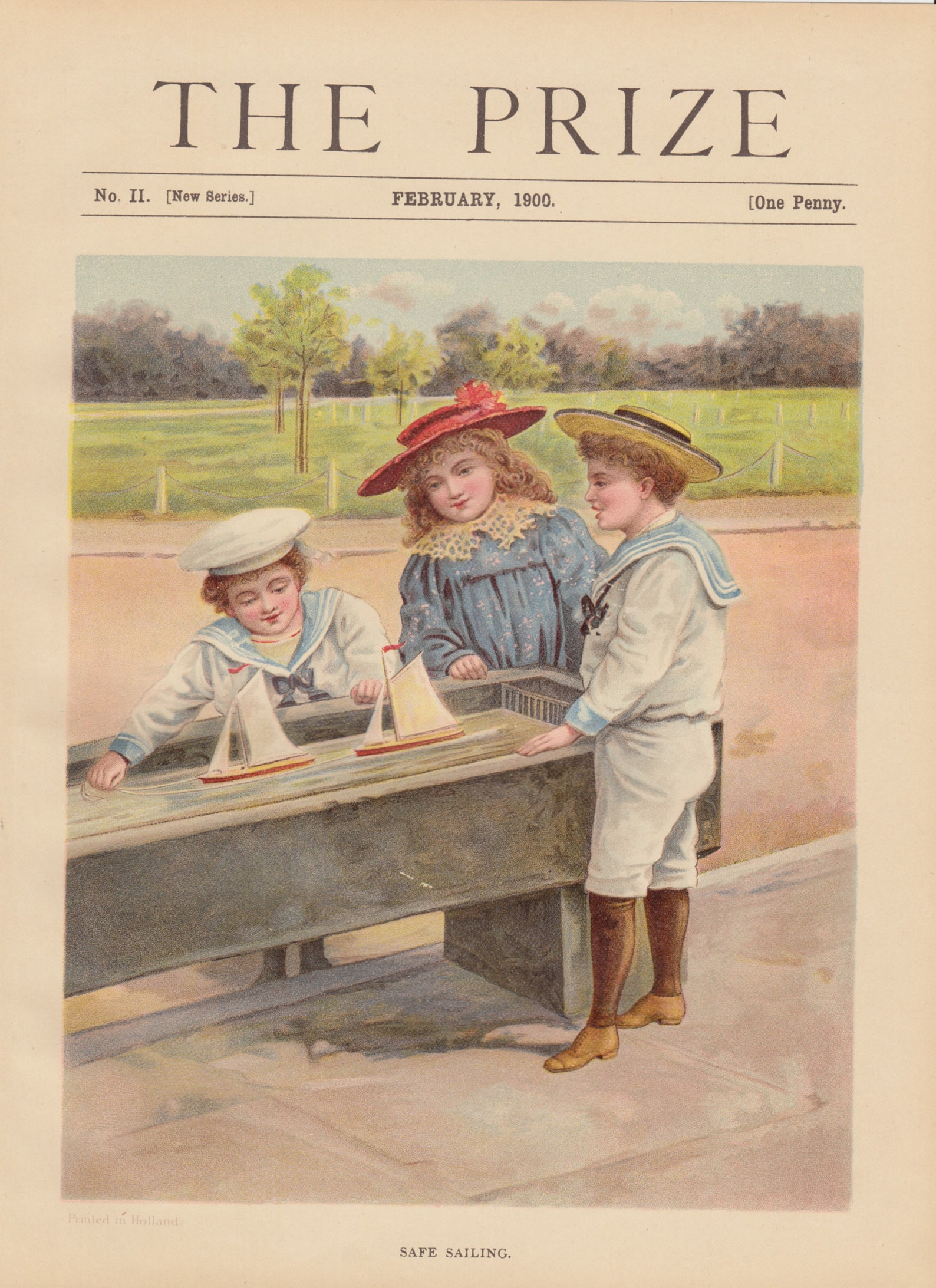 Victorian Children Sailing Model Boats Toy Ship Models Nautical Art ...