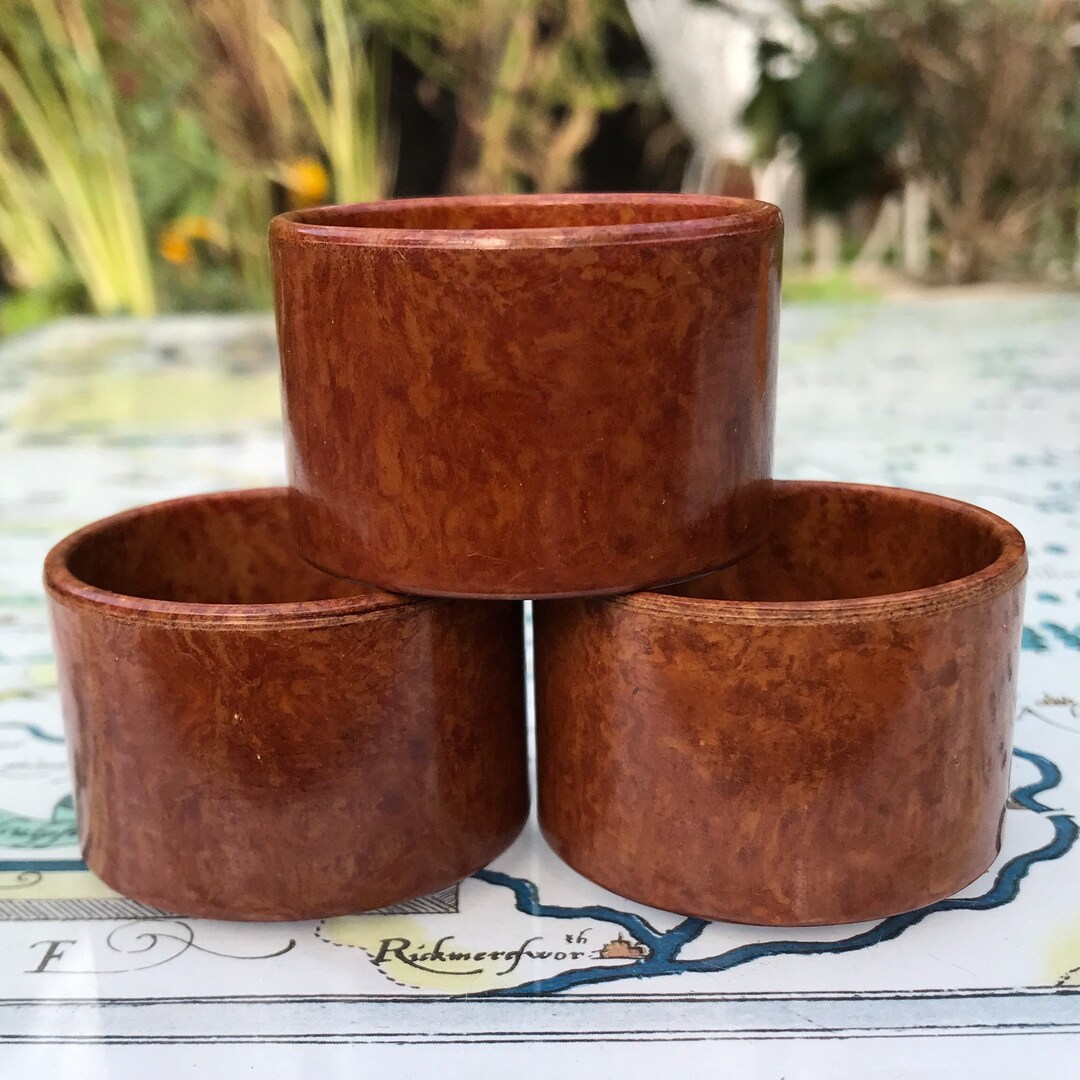 Art Deco Bakelite Napkin Rings - Milk Chocolate Mottled Set of 3 - Etsy