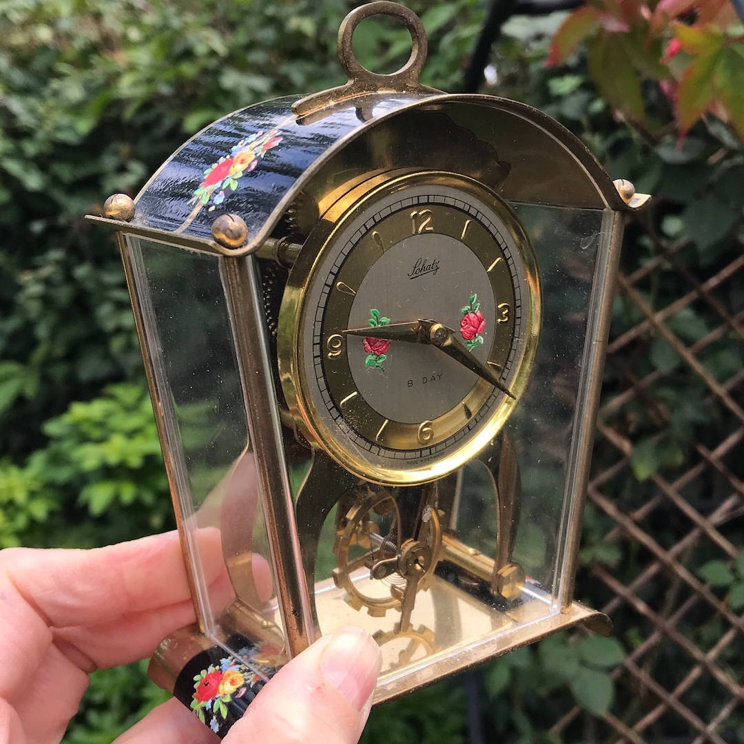 Schatz Mantel Clock, Made in West Germany, 8 Day, Fully Working, Winder ...