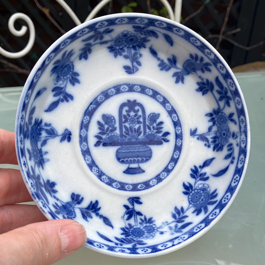 Antique Minton Flow Blue Dish: 1871 Delft Pattern Saucer - Etsy