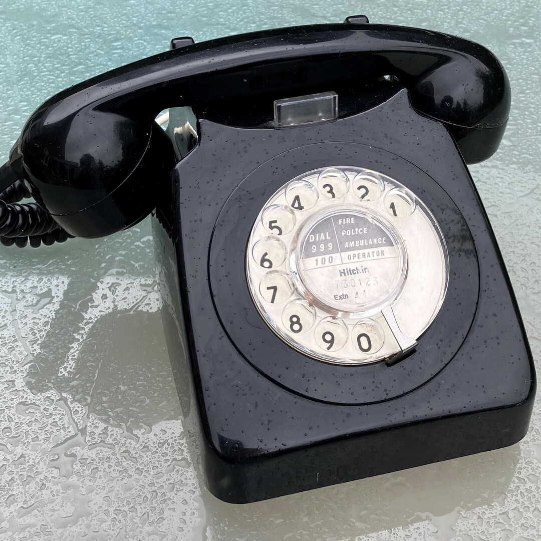 Black Rotary Telephone, Not Tested, Exterior in Very Good Condition ...