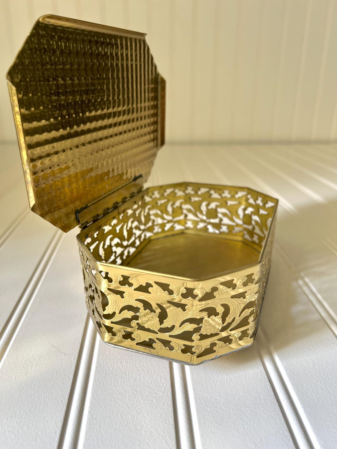 Ornate Gold Metal Box - Etsy