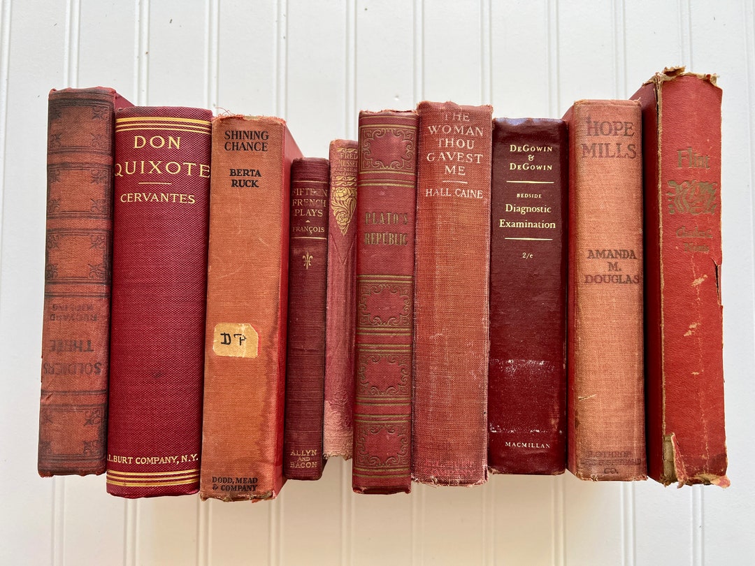 Stack of Vintage Red Books (10) - Etsy
