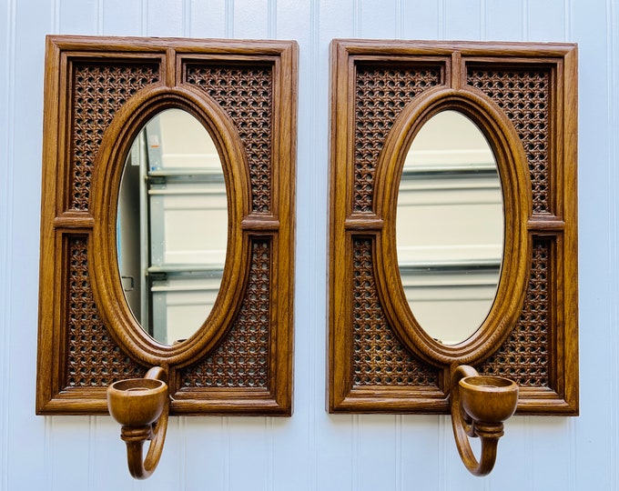 Faux Wood Candle Wall Sconces - Set of 2 - Etsy